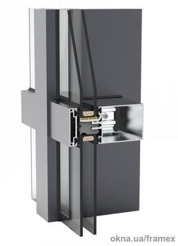 Стоечно-ригельная алюминиевая фасадная система Framex F50 в Смеле. Установка фасадов в Украине ...